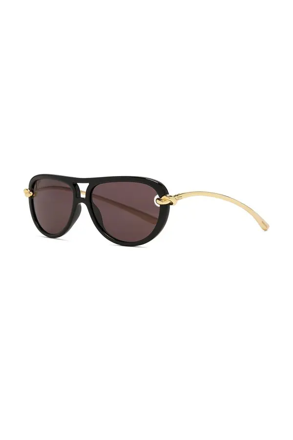 Bottega Veneta Knot Sunglasses - Black  Gold  & Grey