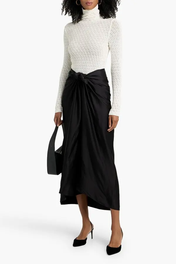 TOTEME Crochet-knit Turtleneck Top - Off-white