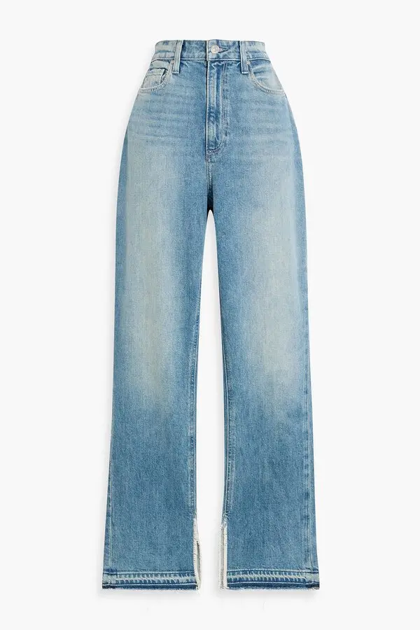 Paige Knockout Undone High-rise Flared Jeans