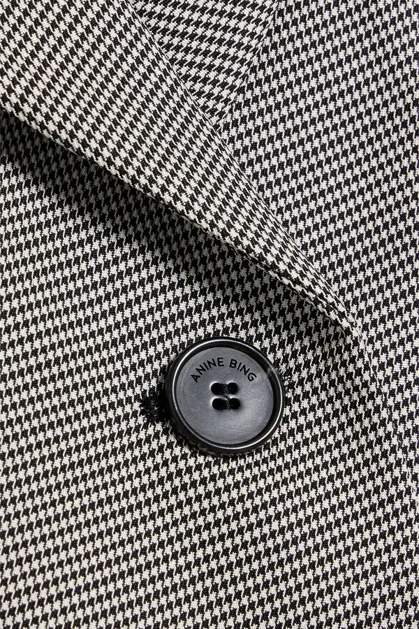 ANINE BING Houndstooth Wool-blend Blazer