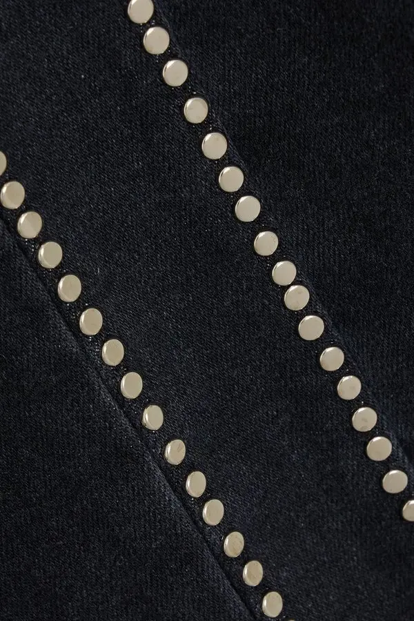 FRAME Le Sleek Straight Studded Jeans - Black