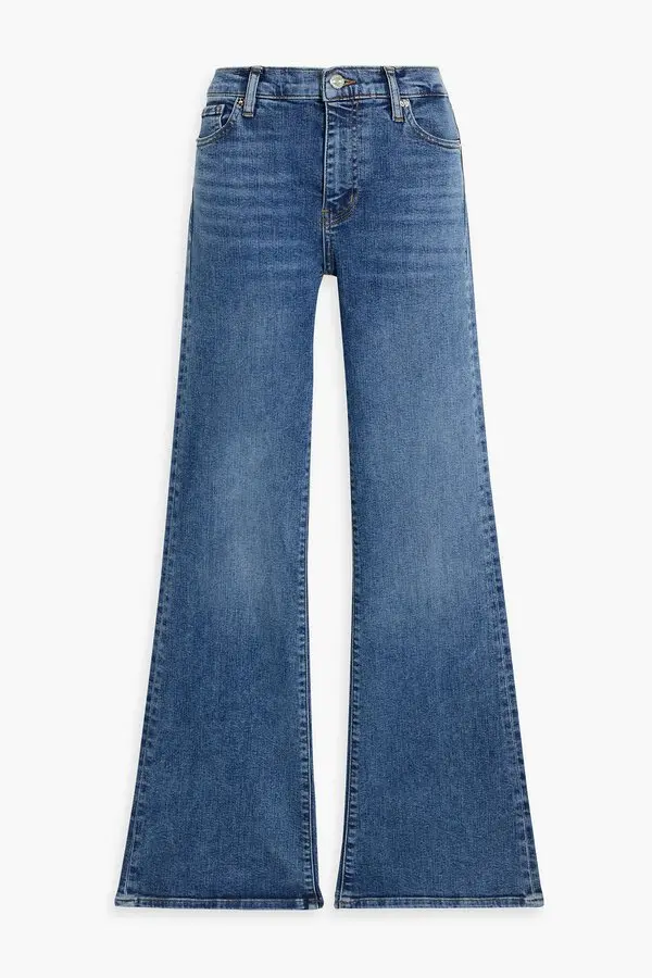 FRAME The Icon High-rise Flared Jeans - Mid Denim