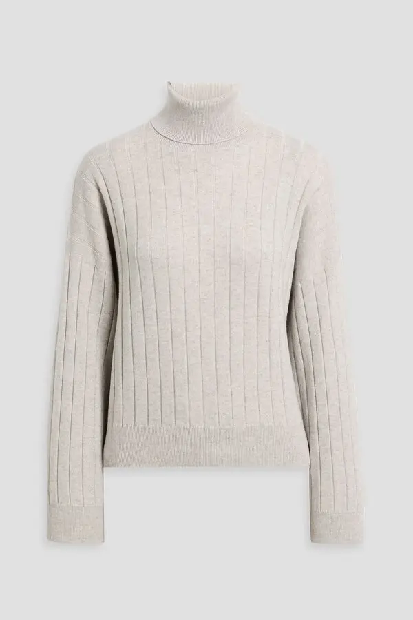 Brunello Cucinelli Cashmere Turtleneck Sweater With Bead Embellishment