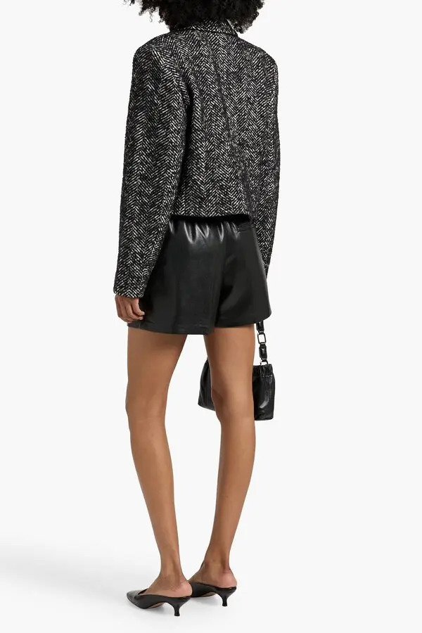 ANINE BING Vienna Herringbone Wool-blend Tweed Blazer