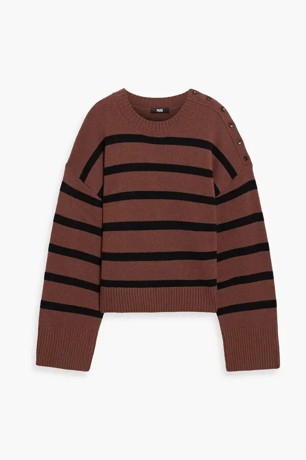 Paige Zofia Striped Intarsia-knit Sweater