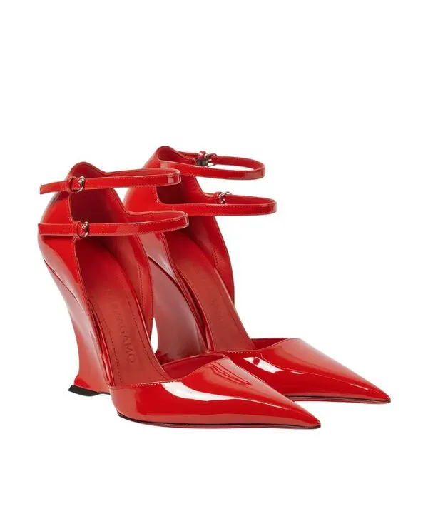 FERRAGAMO Vidya X5 Patent Leather Wedge Pumps