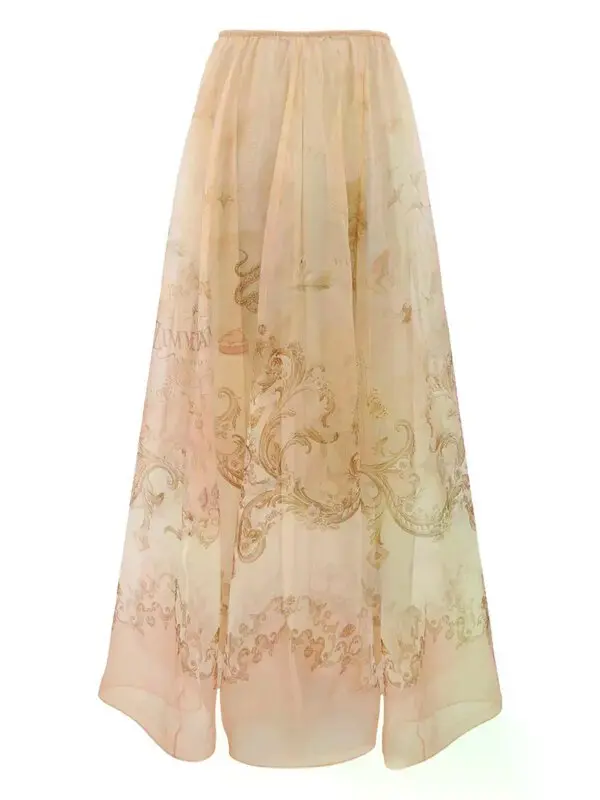 Zimmermann Organza Printed Maxi Skirt