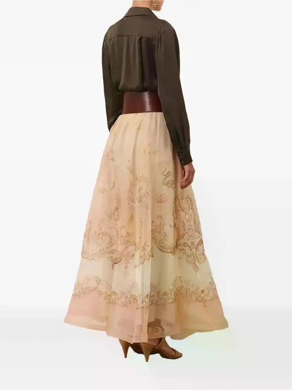 Zimmermann Organza Printed Maxi Skirt