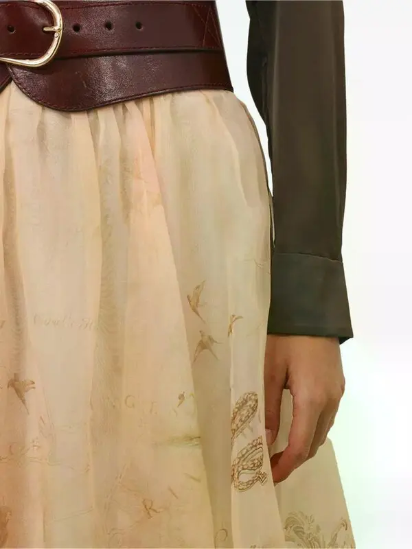 Zimmermann Organza Printed Maxi Skirt