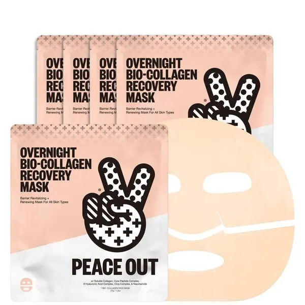 PEACE OUT Overnight Hydrating Bio-collagen Recovery Mask5 Pack - One-color
