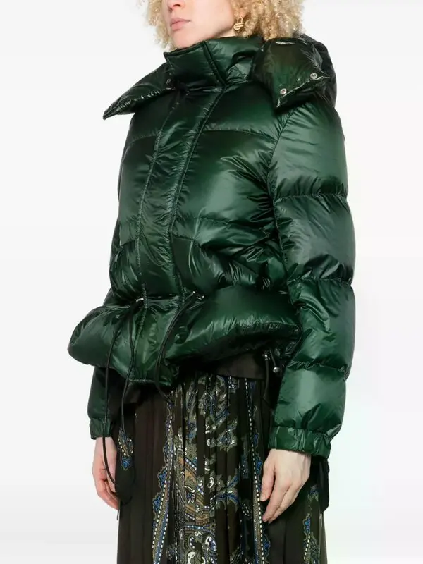 Sacai Hooded Quilted Puffer Jacket - Green
