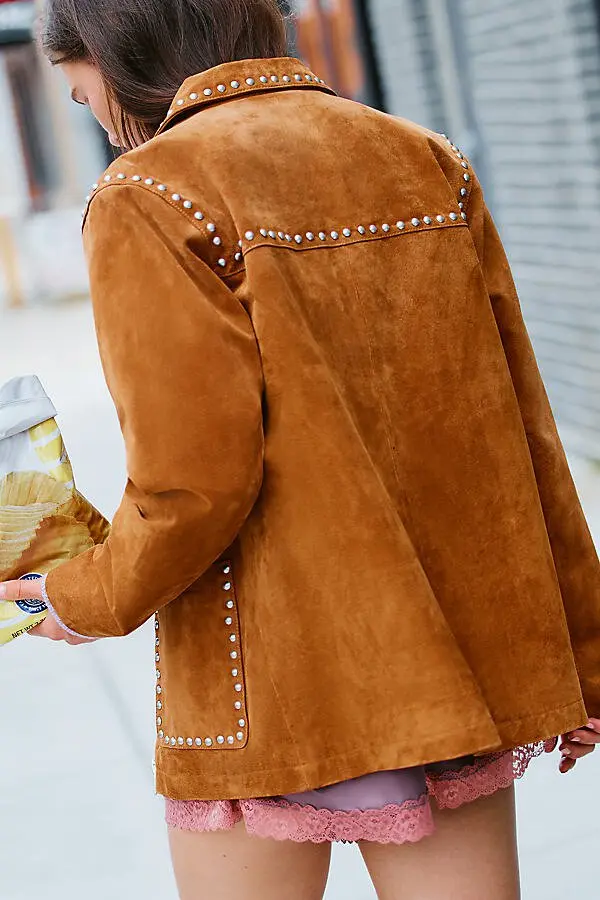 Blanknyc Real Suede Studded Jacket