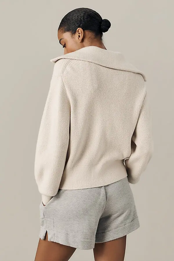 Varley Enrico Ribbed Knit Jacket - Silver Birch