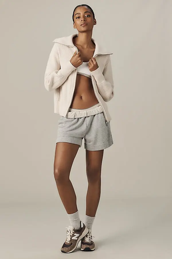 Varley Enrico Ribbed Knit Jacket - Silver Birch
