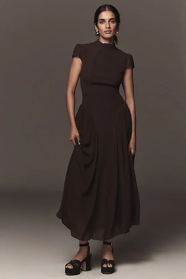 REFORMATION Maven Midi Dress - Mole