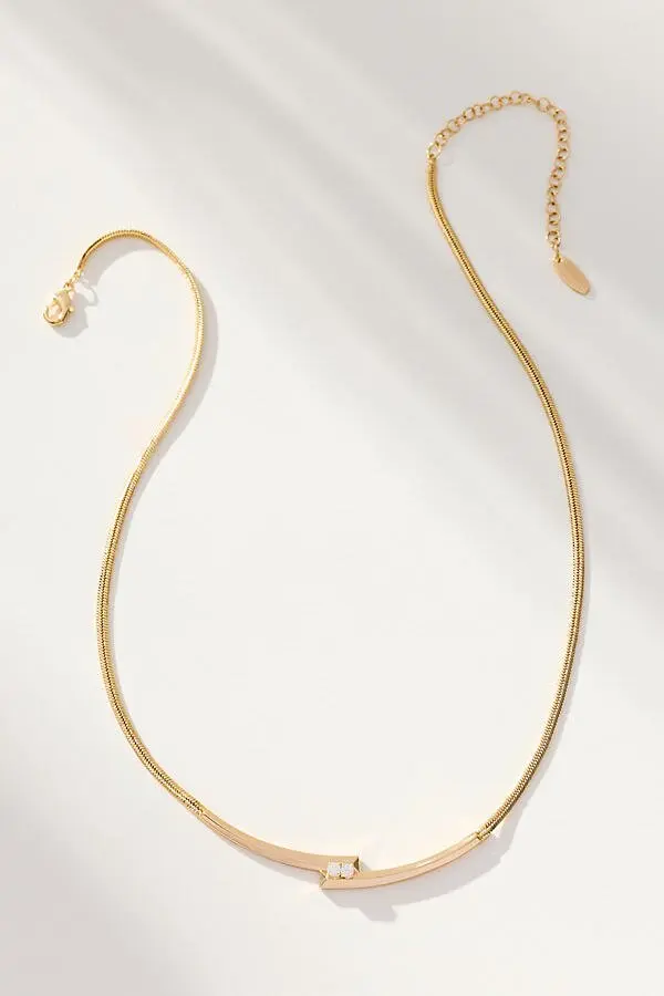 Anthropologie Overlap Tube Necklace - Gold
