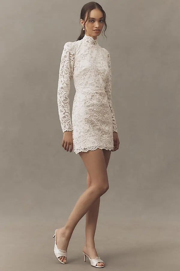 knee length dresses for ladies Romance Talks Long Sleeve A-Line Lace Mini Dress main image 0