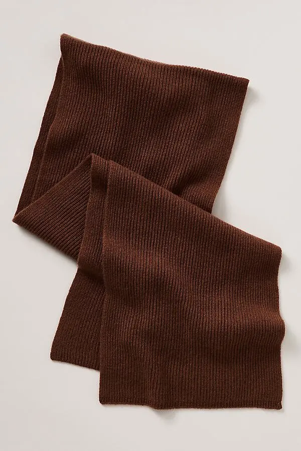 Anthropologie Cashmere Ribbed Scarf - Chocolate