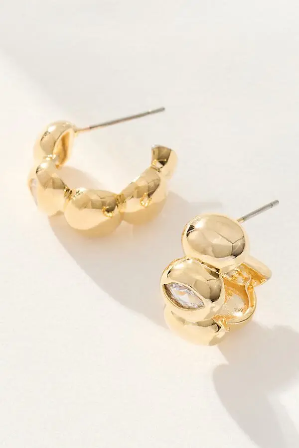 Anthropologie Mini Bubble Hoop Earrings - Gold