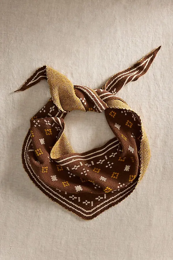 TERRAIN Foulard Triangle Scarf - Brown