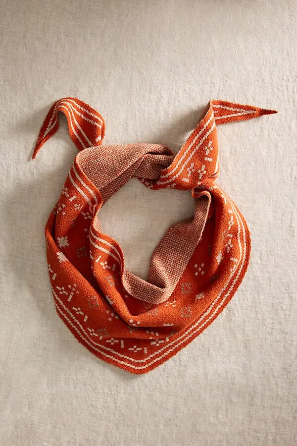 TERRAIN Foulard Triangle Scarf - Dark Orange