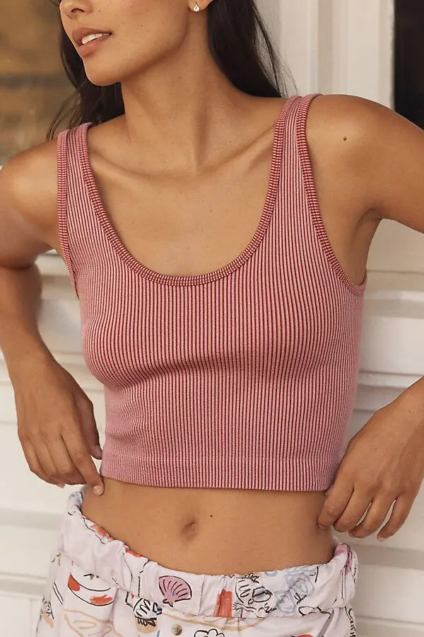LYREBIRD Seamless Ribbed Tank Top - Cabernet