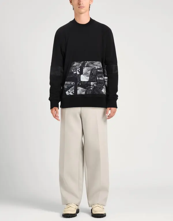 Versace Cotton Blend Crewneck Sweatshirt With Graphic Print Pocket