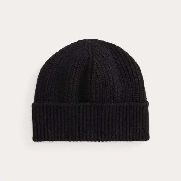 Ralph Lauren Rib-knit Cashmere Beanie - Classic Black