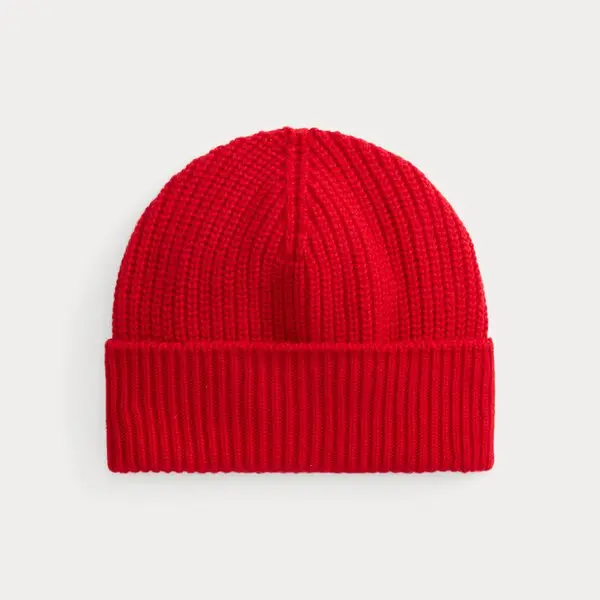 Ralph Lauren Rib-knit Cashmere Beanie - Classic Red
