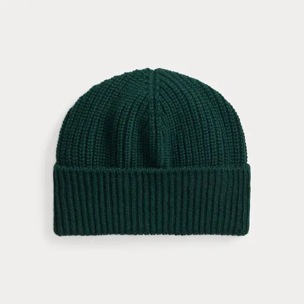 Ralph Lauren Rib-knit Cashmere Beanie - Dark Racing Green