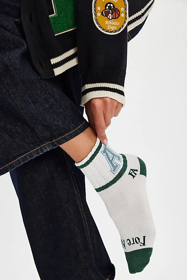 FORE ALL Varsity Crew Socks - Green Heel