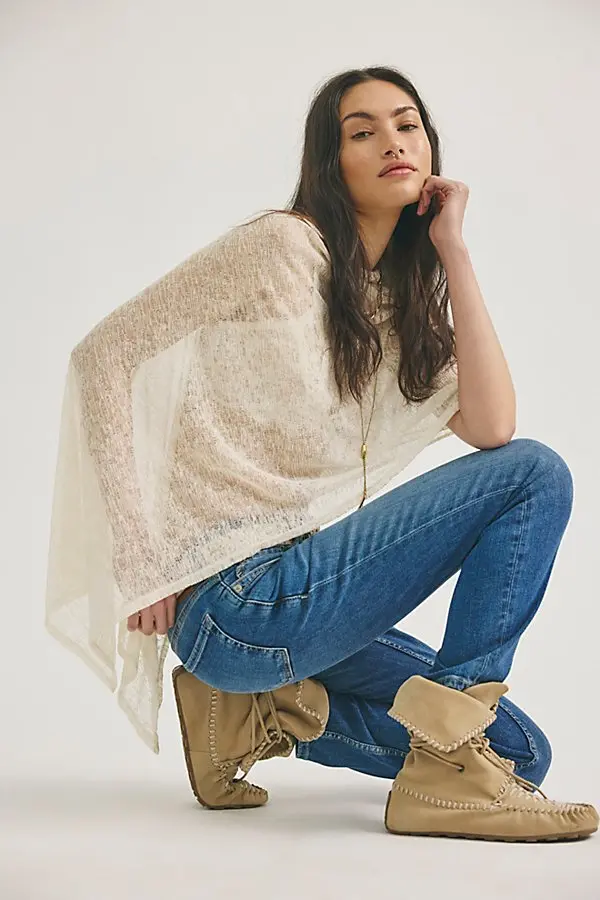 Free People Misty Moccasin Boots - Sunstone Sand Suede