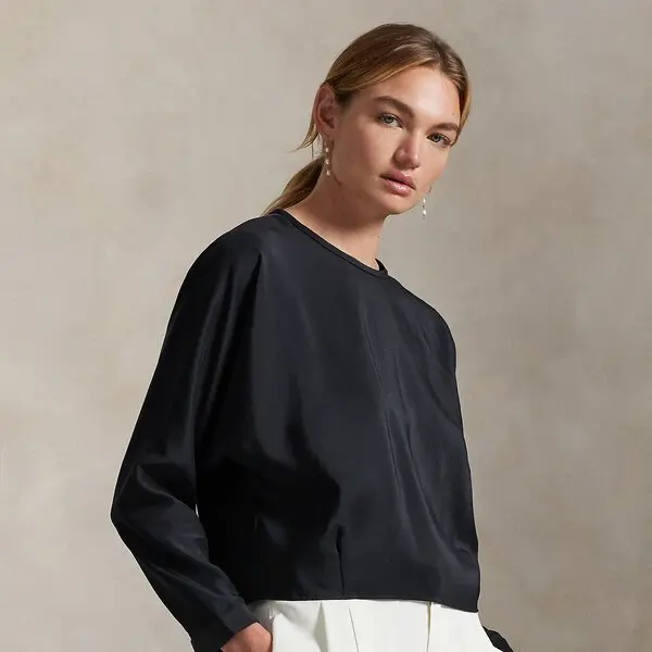 Ralph Lauren Silk Dolman-sleeve Top