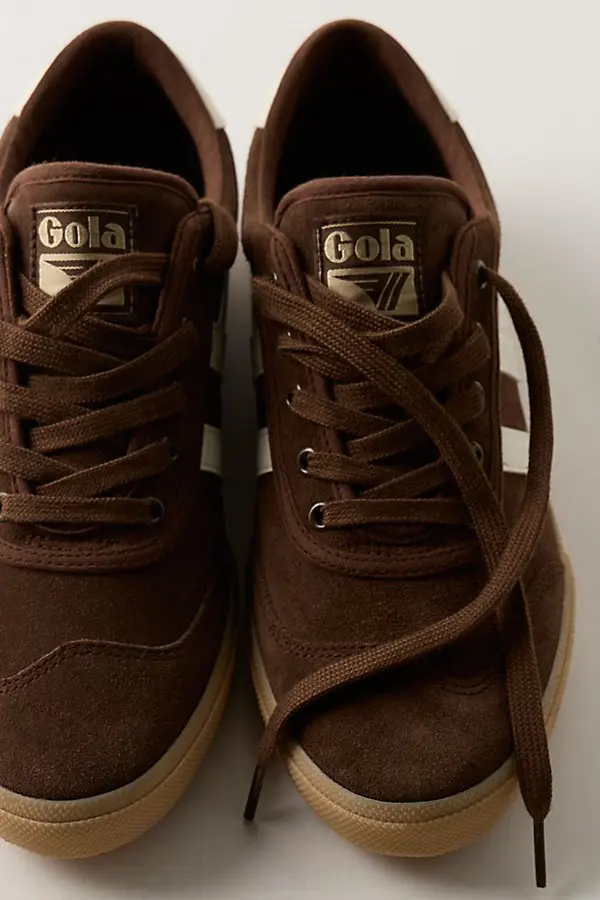 Gola Badminton Suede Sneakers - Dark Brown/off White/gum