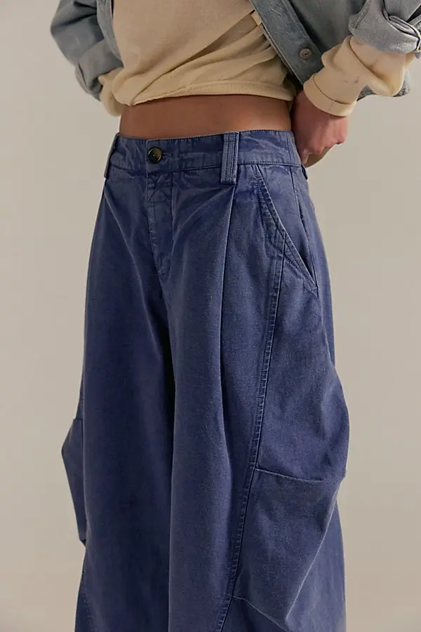 Free People Wide-leg Chino Trousers - Wild Wind