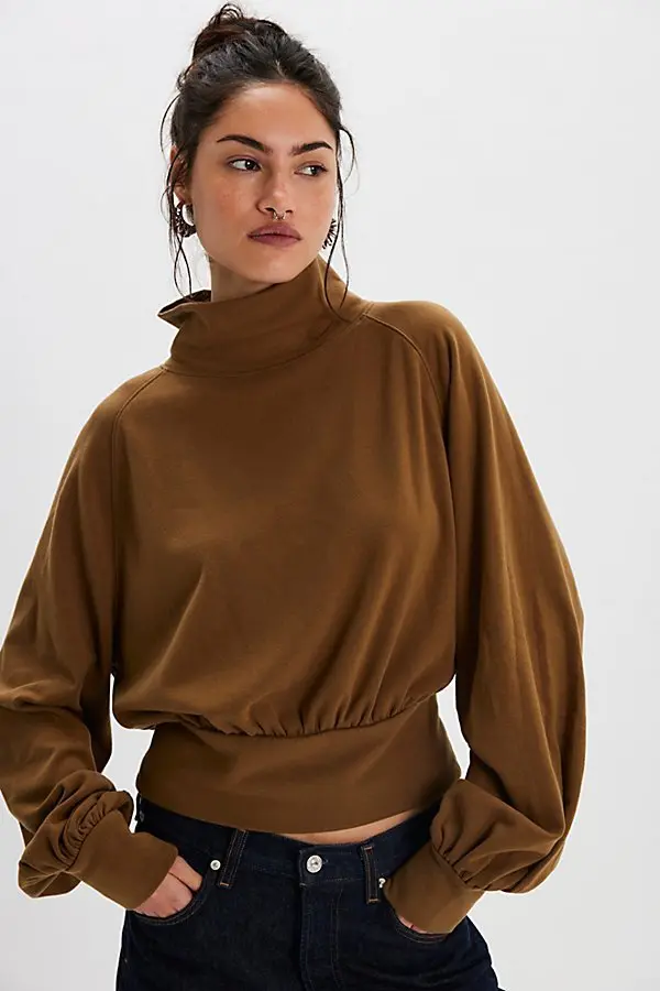 Free People We The Free Fall Breeze Turtleneck Top - Butternut