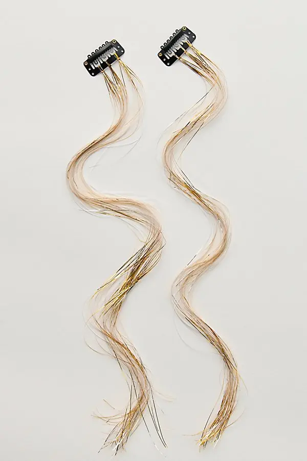 Free People Bowery Braid-in Clip - Gold/pink Tinsel