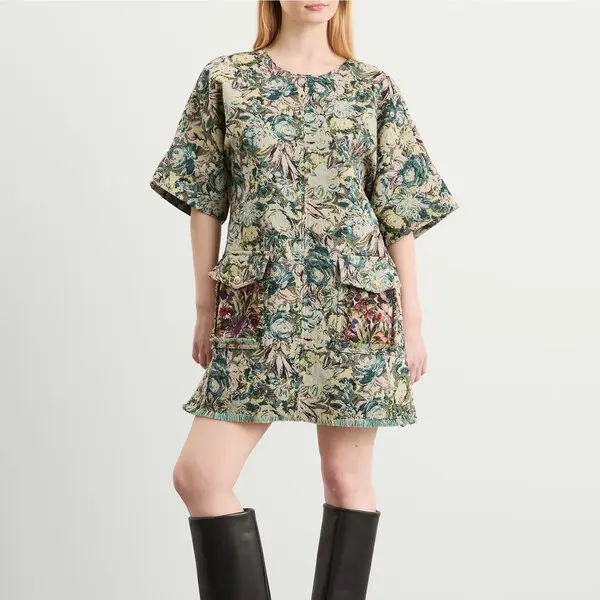 GANNI Boxy Kimono Mini Dress
