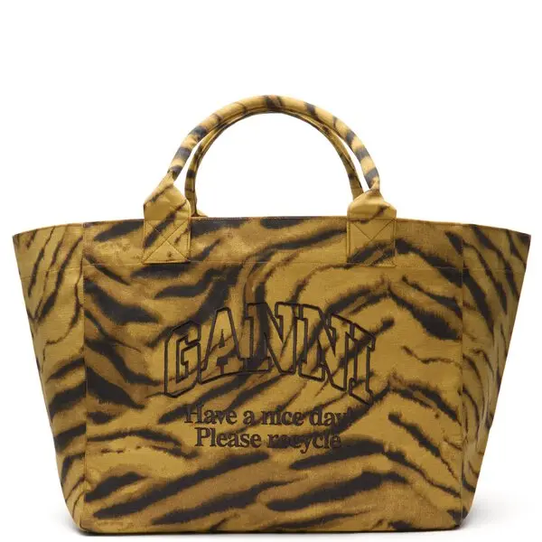 GANNI Xxl Tiger Print Shopper