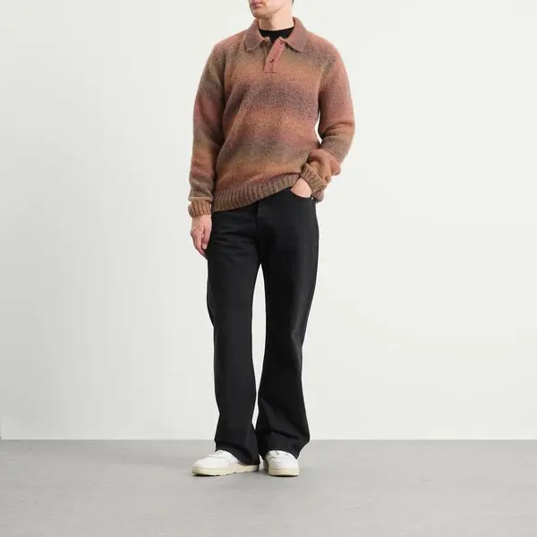 PALMES Alpaca Long Sleeve Knit Polo