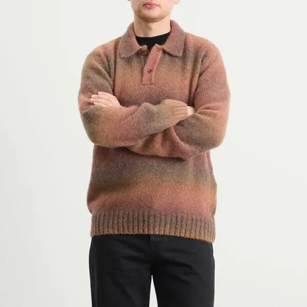PALMES Alpaca Long Sleeve Knit Polo