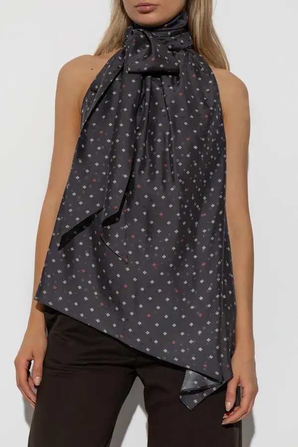 Acne Studios Silk Top With Tie Detail