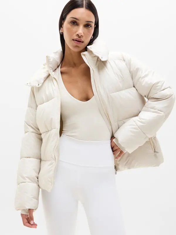 Athleta Stratus Puffer Jacket - Bone
