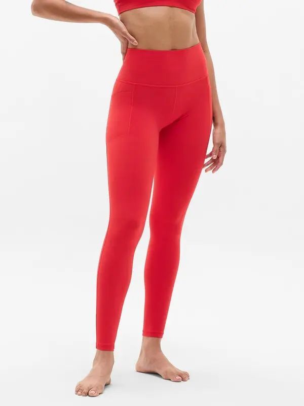 Athleta Salutation Stash High Rise Leggings - Cardinal