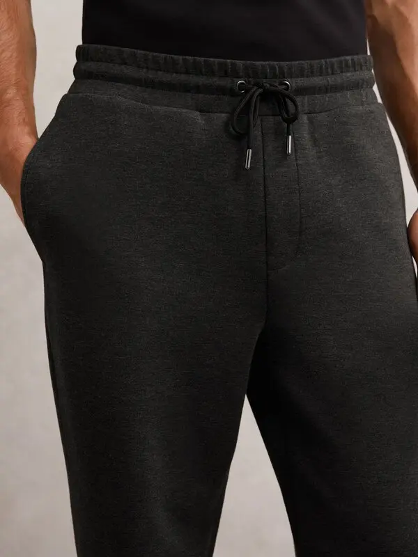 REISS Bell Jersey Drawstring Cuffed Joggers - Charcoal