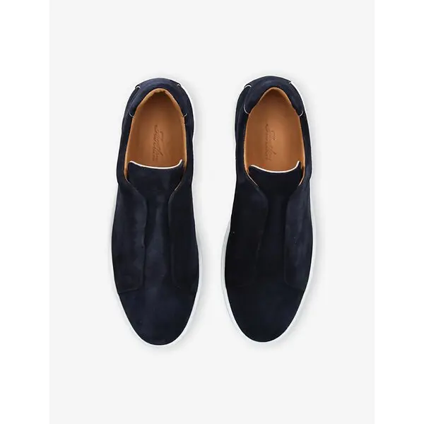 AURELIEN Aur3 Suede Trainers - Navy