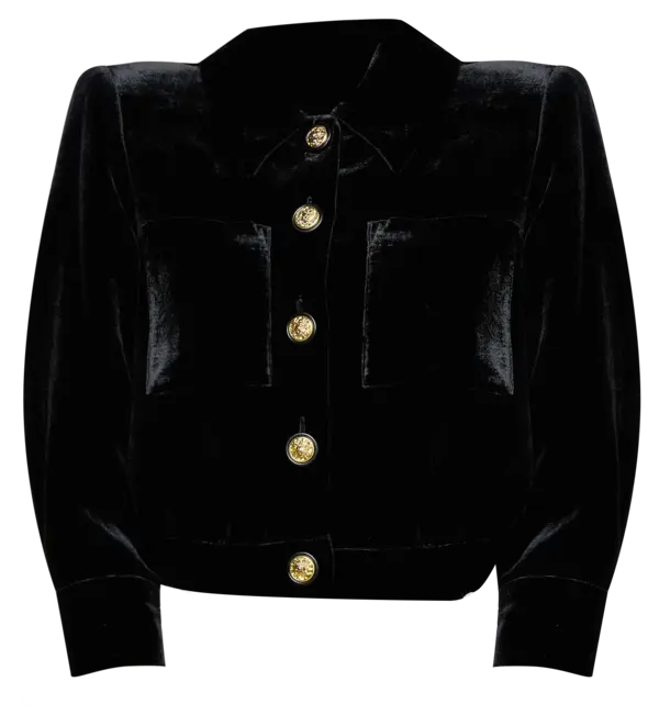 L'Agence Jia Velvet Jacket - Black