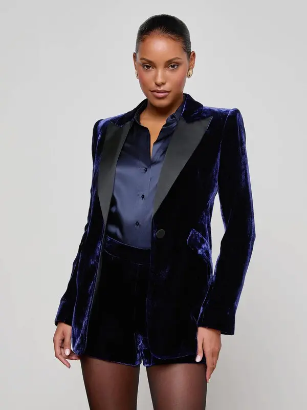 L'Agence Sheila Velvet Longline Blazer
