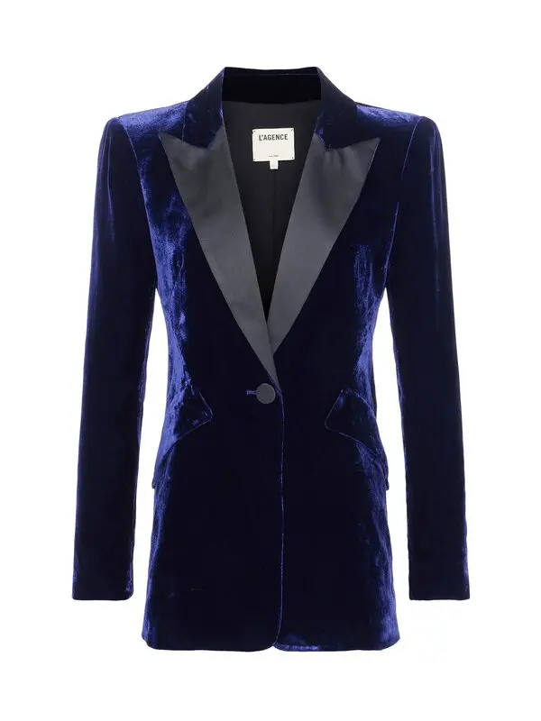 L'Agence Sheila Velvet Longline Blazer