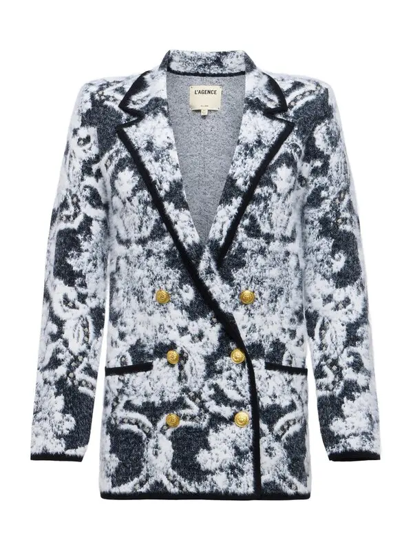 L'Agence Eileen Jacquard Knit Blazer